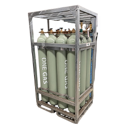 Bank of 200bar 12 x CO2 Cylinders (Rack, Pack) – ONEGAS